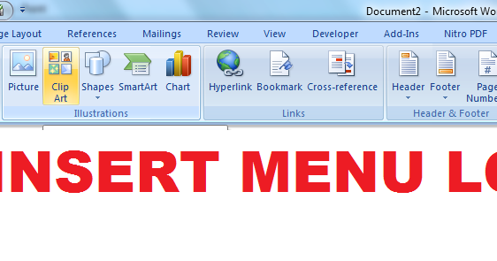 Insert Menu in Microsoft word, and their location of menu - Learn ...