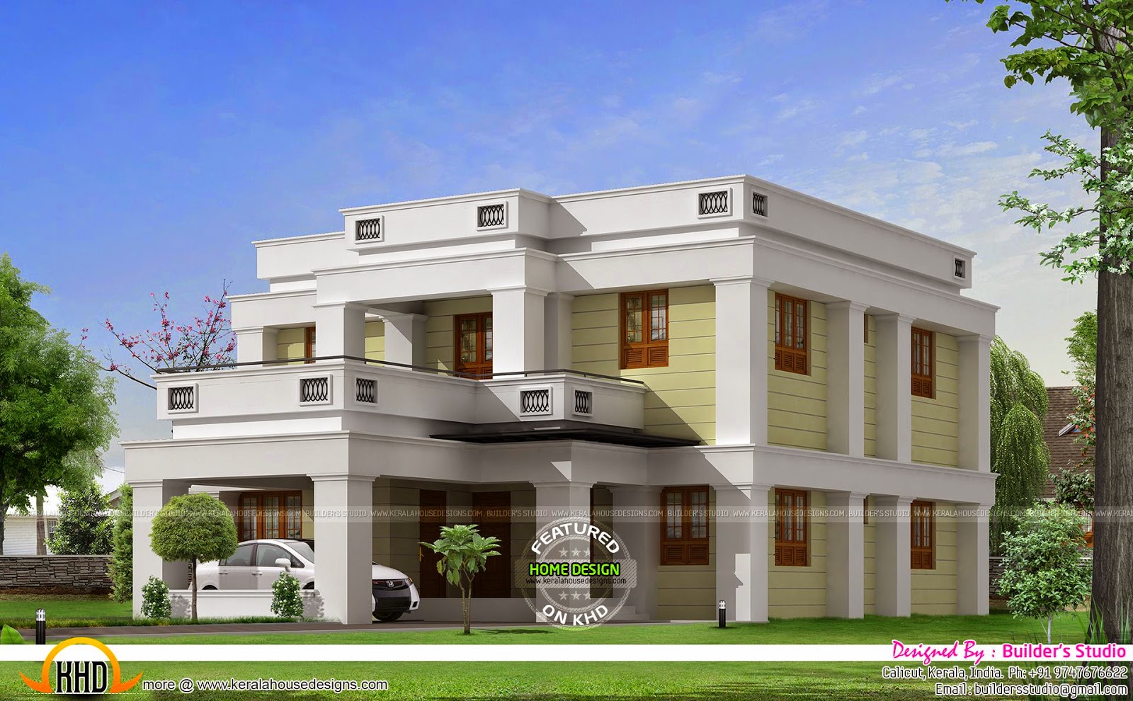278 square yards flat roof house - Kerala Home Design and Floor Plans ...
