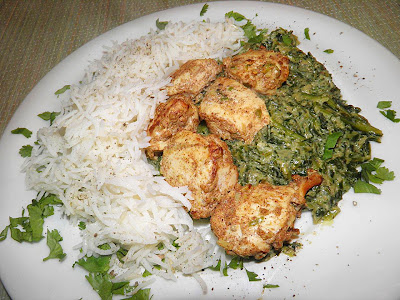 Docaitta Lifestyle: Recipes: Indian Yogurt Chicken with Dandelion “Saag”