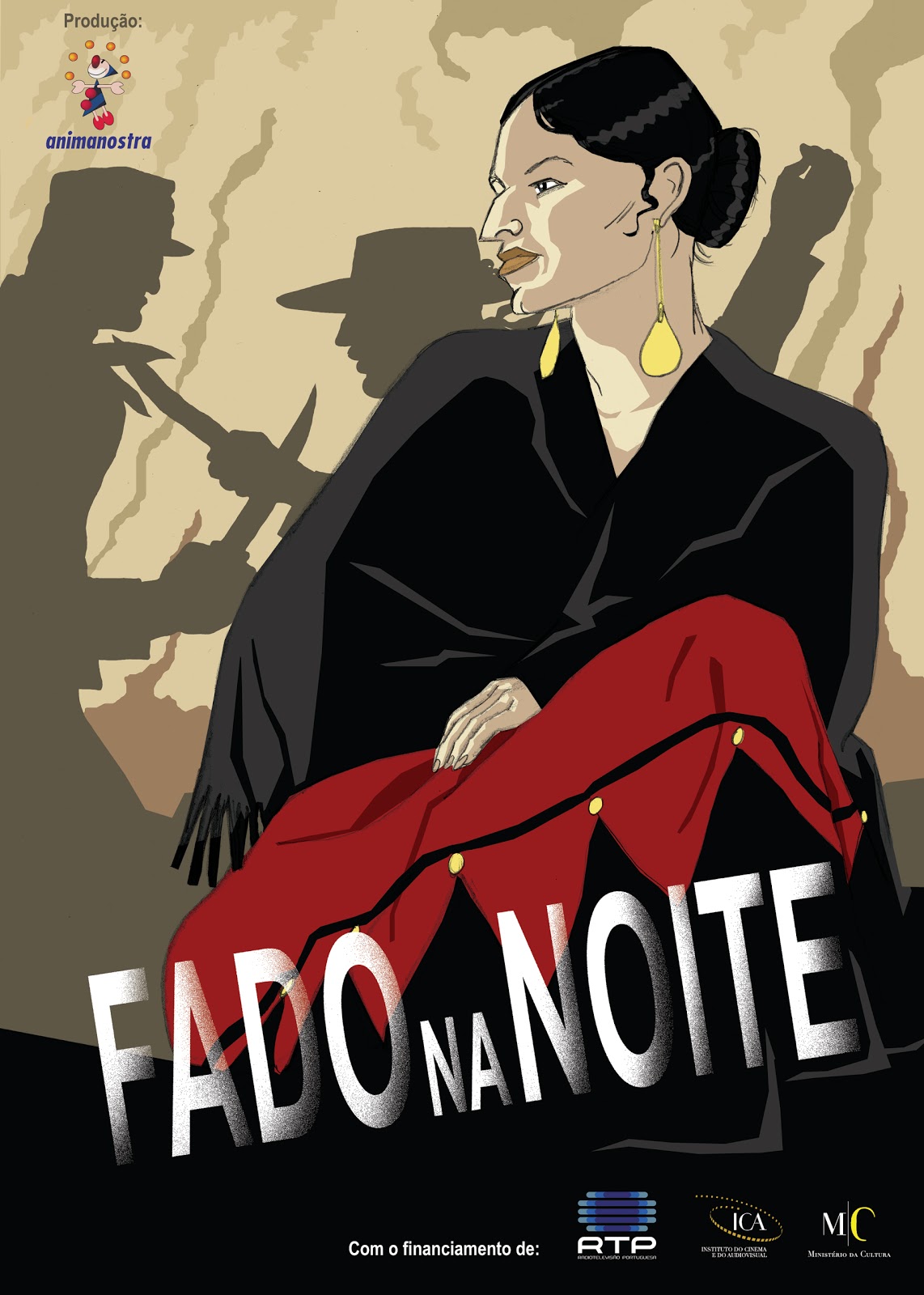 HARD LINE: FADO NA NOITE, poster and two discarded sketches
