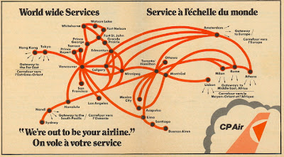 Airlines Past & Present: CP Air Route Map & Schedule October 1978