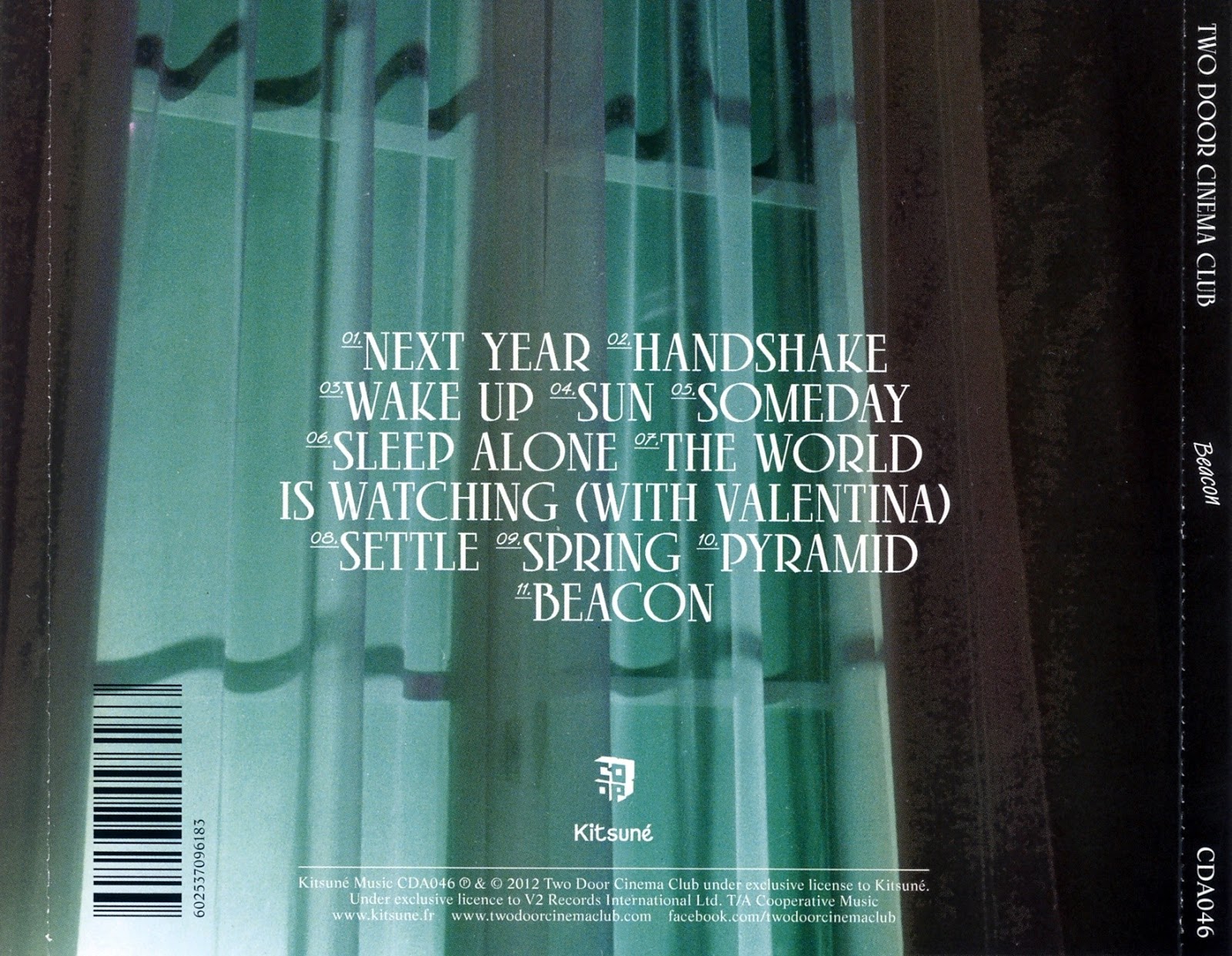 A2 Media Coursework: INSPIRATIONAL TEXT - back of CD cover