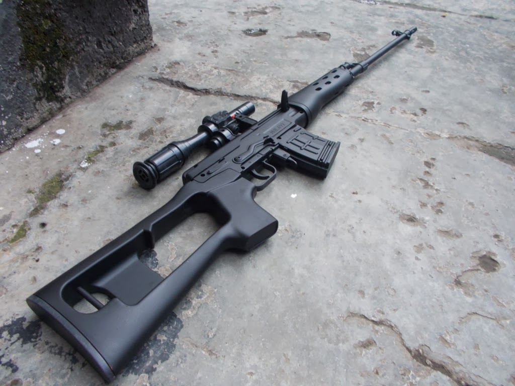 MODEL SENAPAN ANGIN: airsoftgun spring sniper SVD DRAGUNOV FULL BLACK