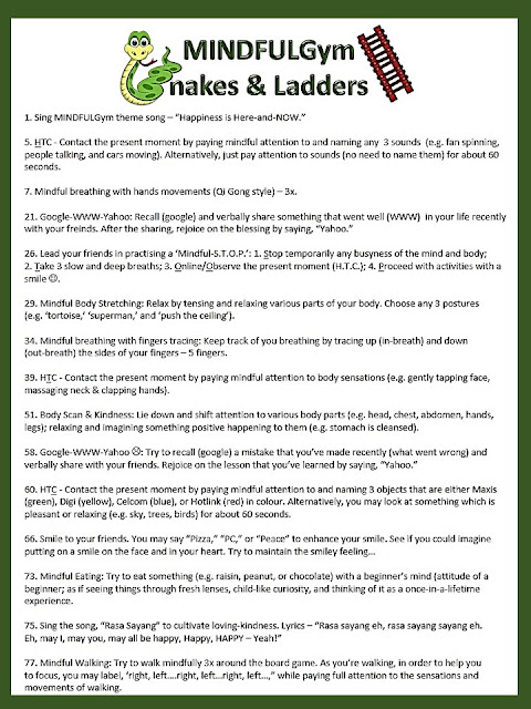 MINDFULGym: MINDFULGym Snakes & Ladders Game