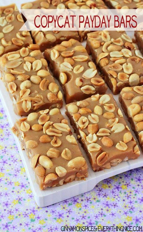 Copycat Payday Candy Bars recipe ~ yummyrecipes