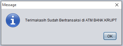 Program ATM sederhana GUI menggunakan JAVA (NetBeans IDE8.1)
