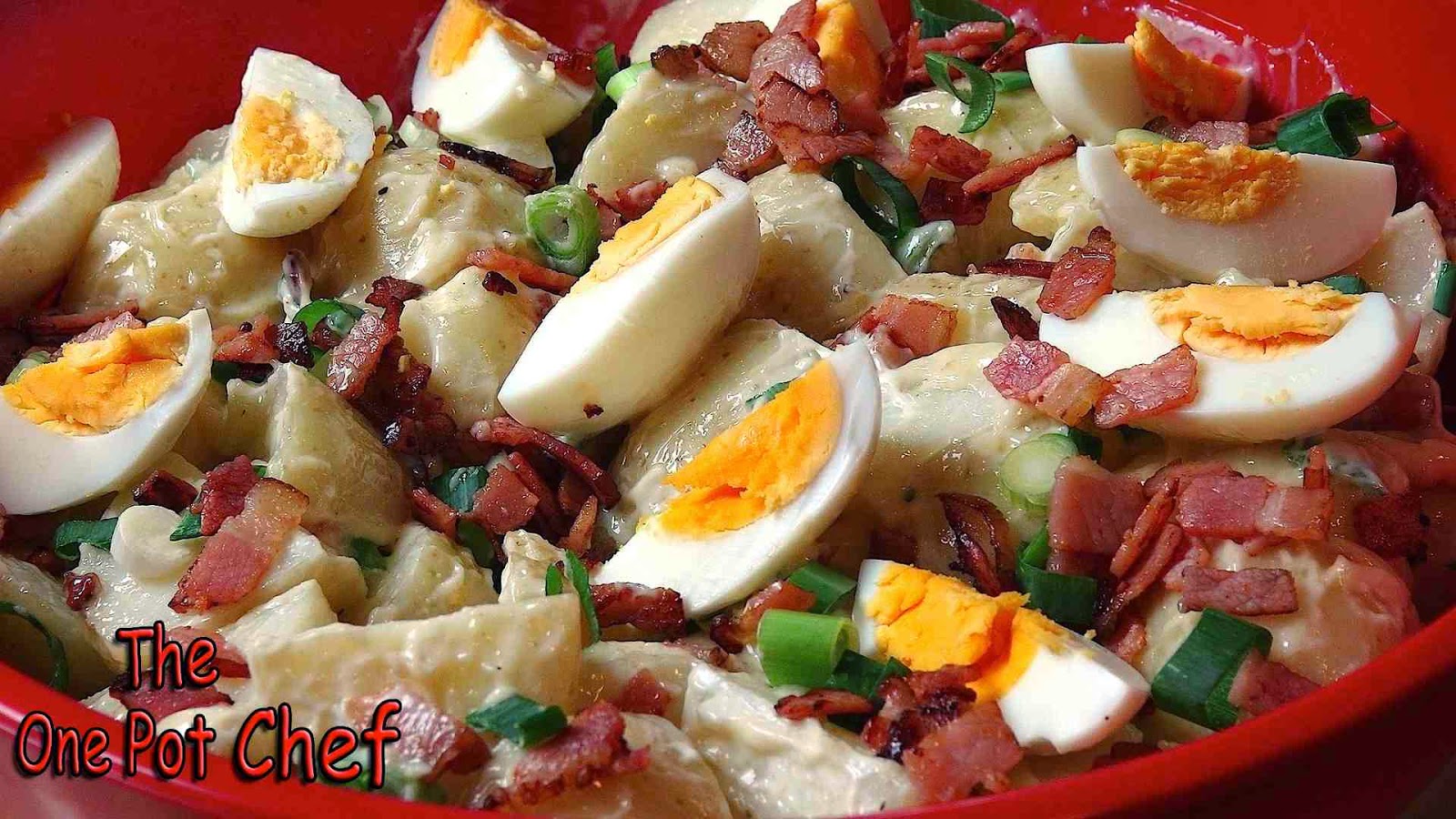 The One Pot Chef Show: Classic Potato Salad (with Bacon and Egg) - RECIPE