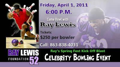 Sunshine Celebrations, LLC: Ray Lewis Foundation Celebrity Bowling Event