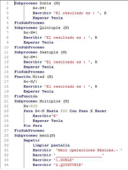 Comandos básicos de Pseint