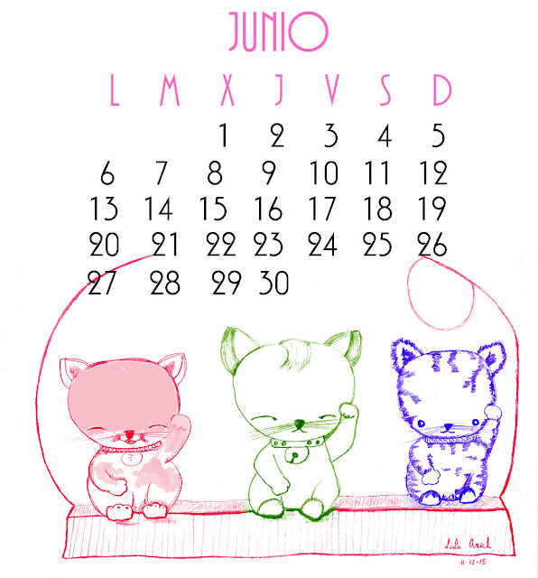 Apuntes de colores: Calendario junio 2016