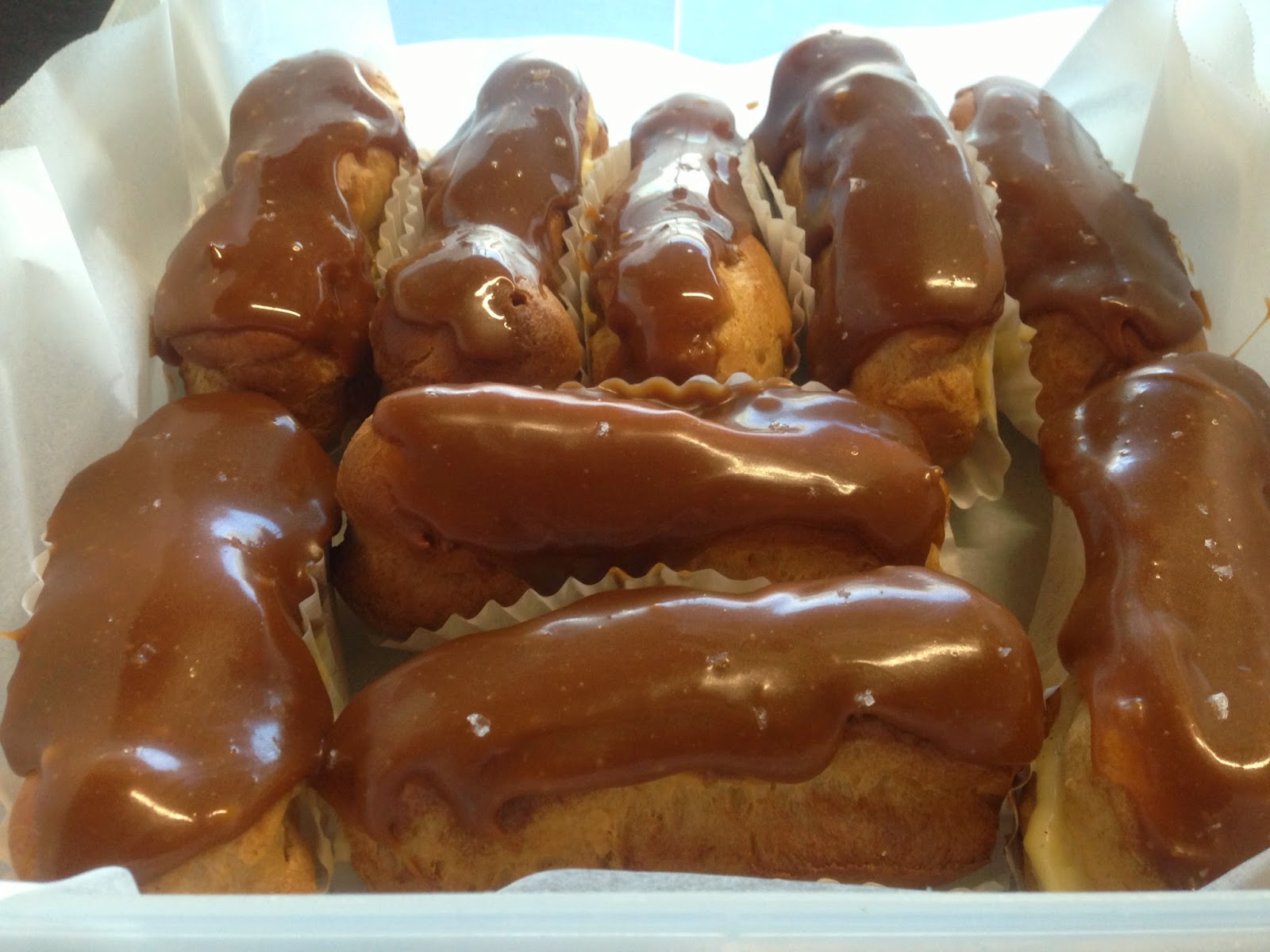 Cassie Cakes: Salted Caramel Eclairs with Creme Patissiere