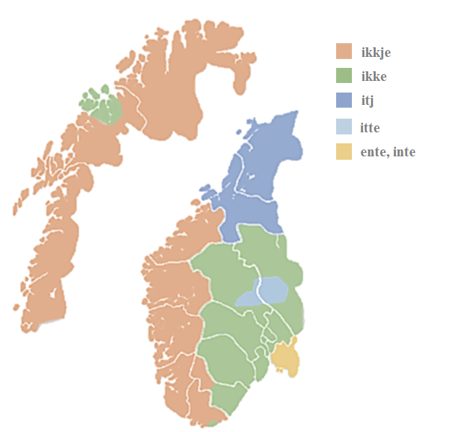 Dialektkart: Målmerker i dialekter