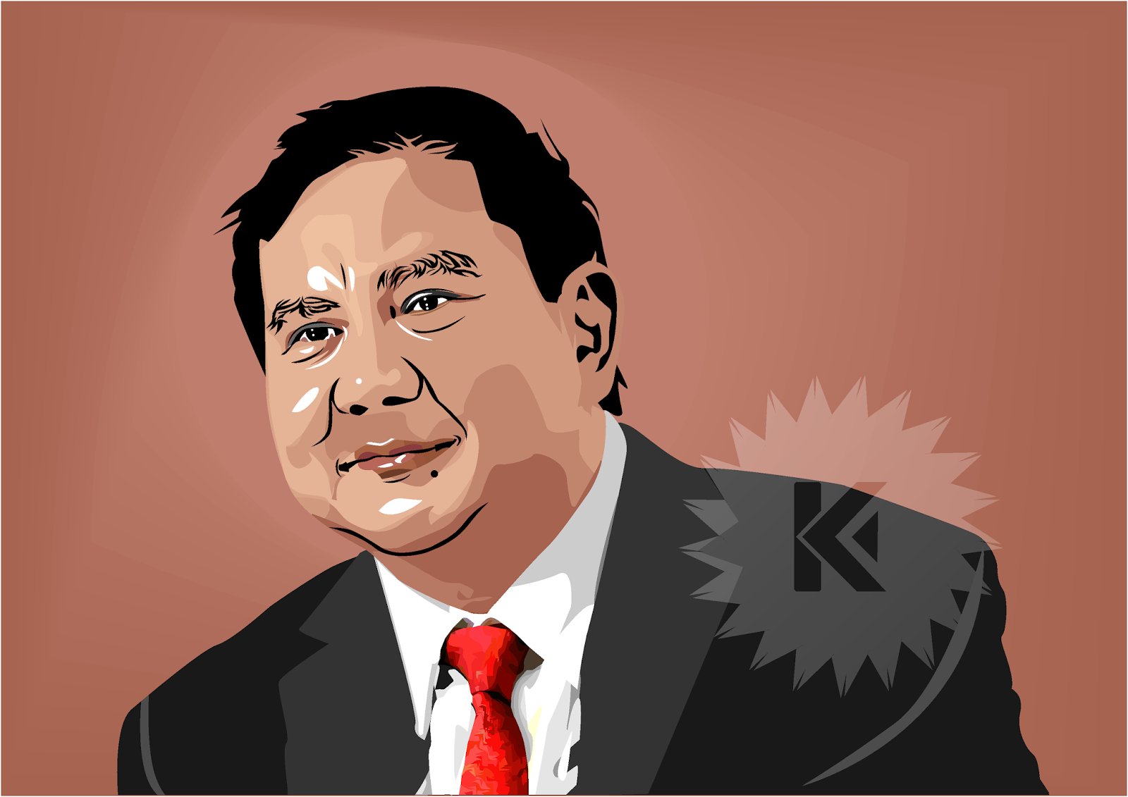 Prabowo In Cartoon Vector