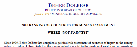 Global Mining and Financing Issues: Mining Investments - WHERE NOT TO ...