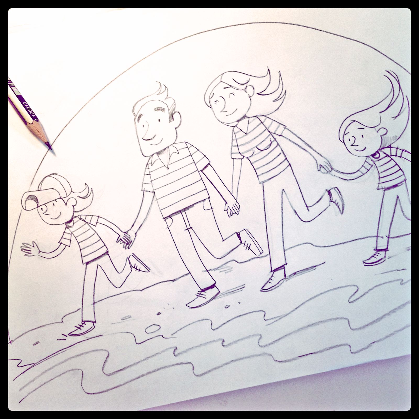 David Hurtado Illustration Blog: Family in the Beach - Sketch