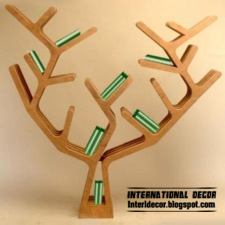 Modern wall shelves in tree branches style, tree shelves