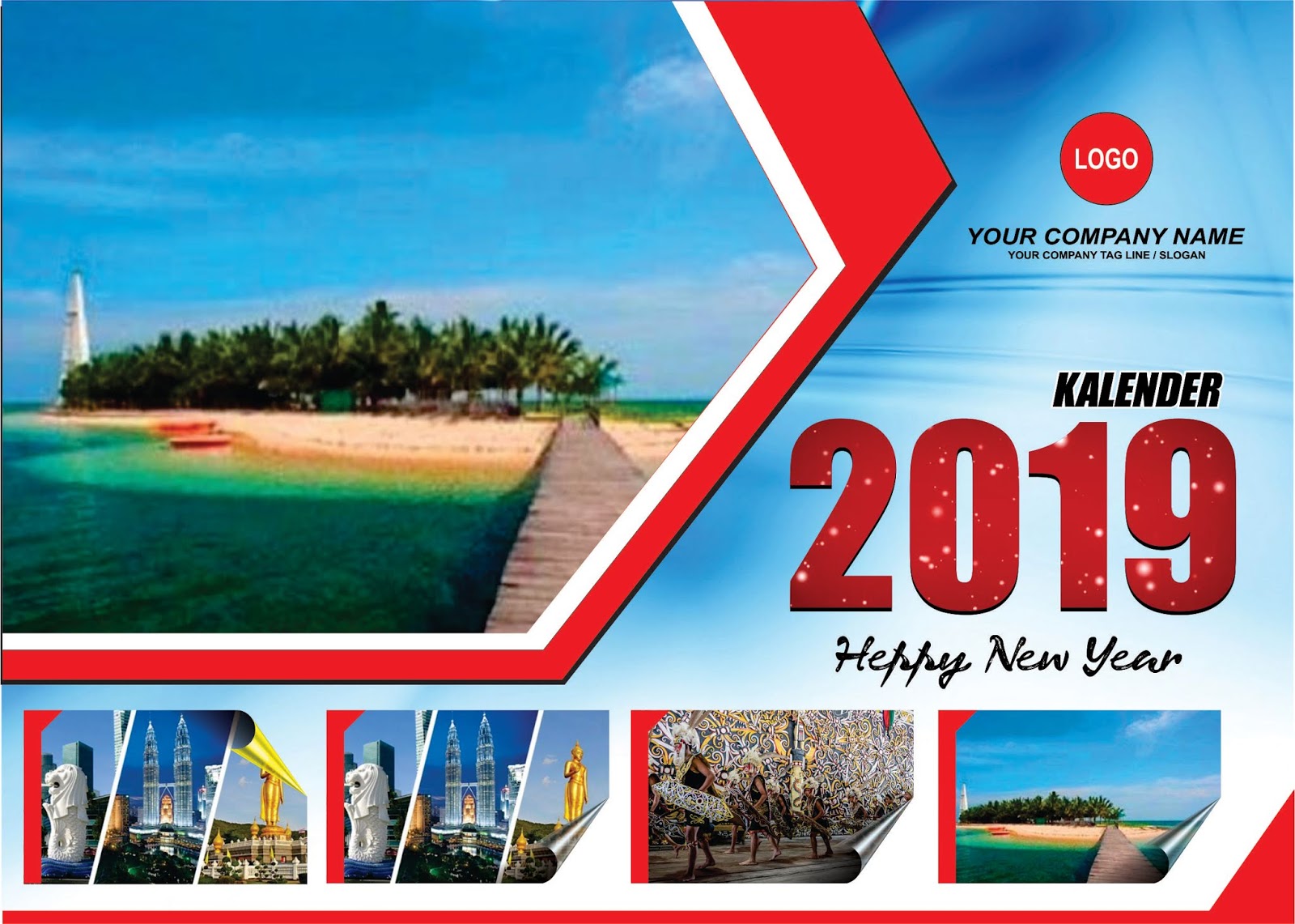 Template Desain Kalender Duduk Contoh Gambar Template