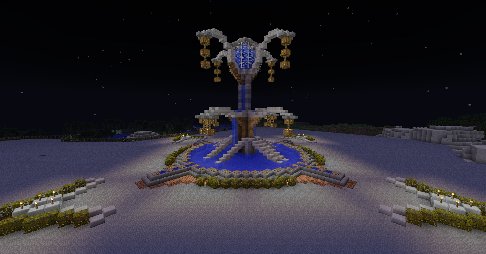 Peymeuh's Minecraft Art: La fontaine lampion minecraft