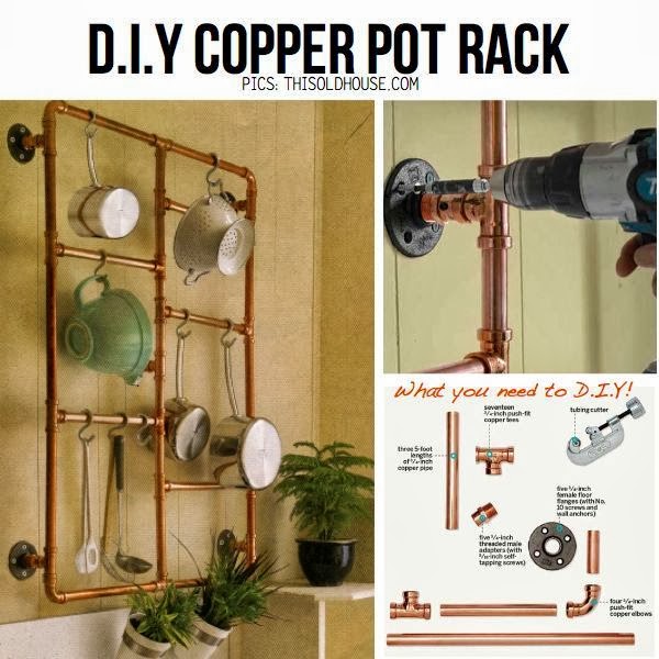 Alejandra Creatini: DIY Copper Pot Rack Ideas