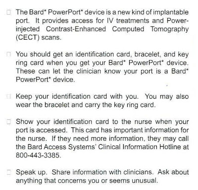 jm's Adventure with Multiple Myeloma: Intravenous Access Port - Bard ...