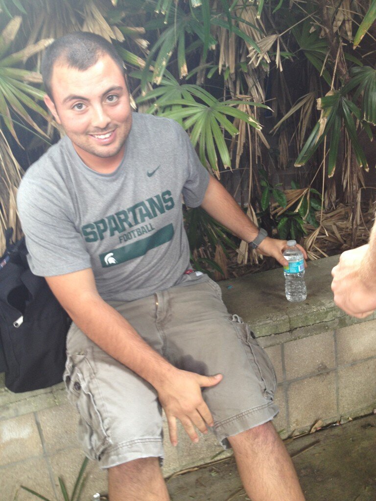 Male desperation, peeing, and wetting