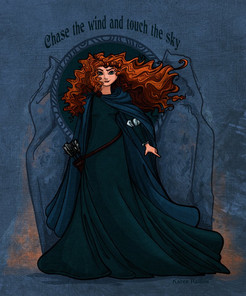 Fashion and Action: Merida By Karen Hallion - Brave Fan Art Print