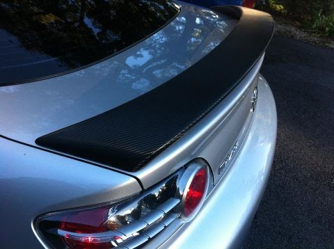 K Custom Car Wraps: Mazda RX8 - Hood and spolier wrapped in 3M carbon fiber