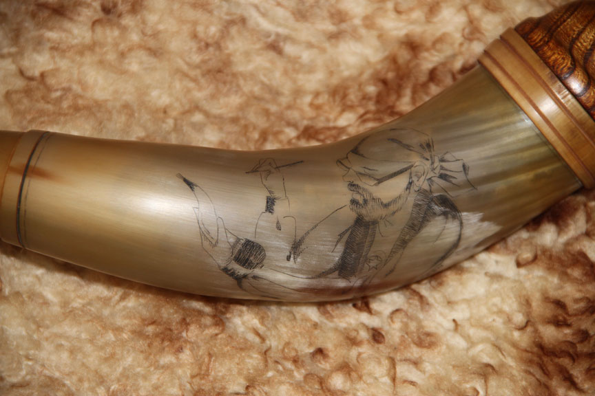 LZ & Company: Scrimshaw Powder Horn - "The Scrimshander"