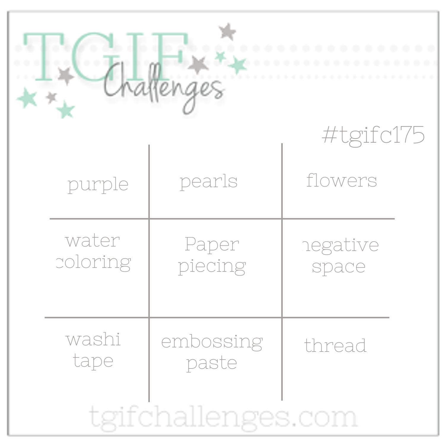 Design With Ink: TGIF Challenge 175 ... Beautiful Tic Tac Toe!!!