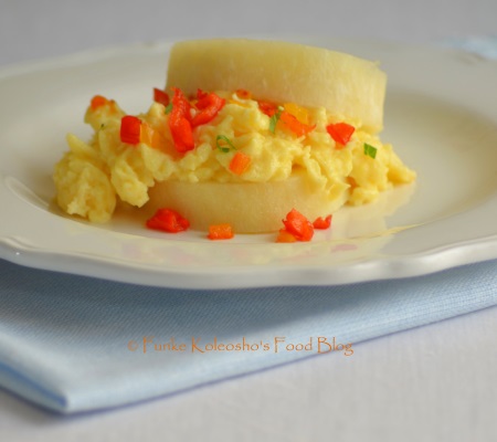 Boiled Yam with Spicy Scrambled Eggs