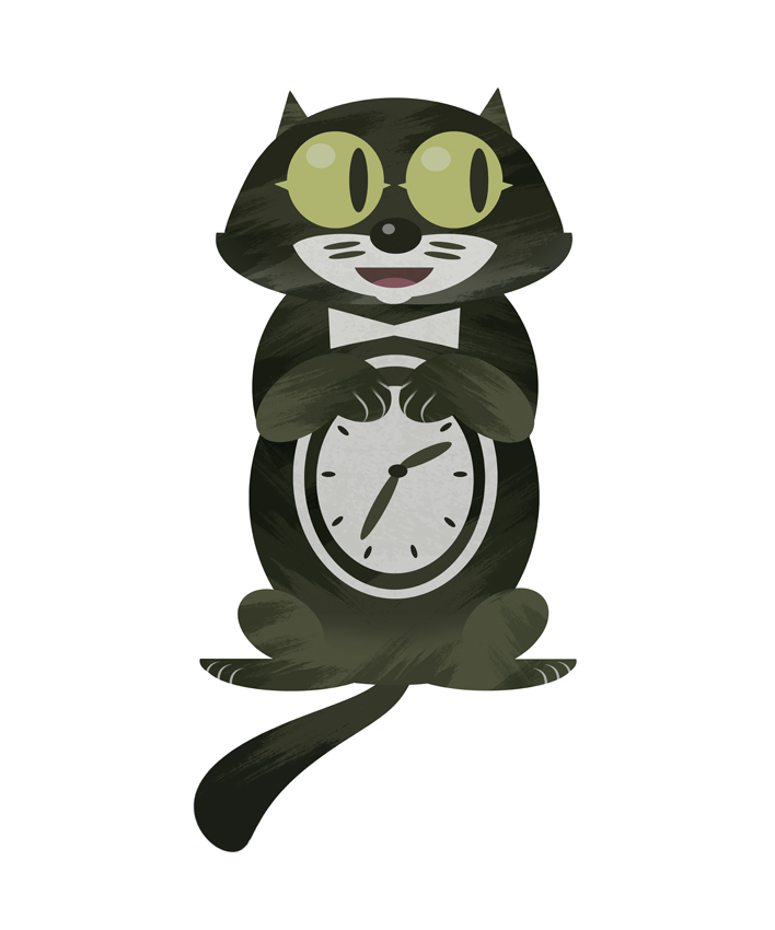 scott balmer illustration: Cat clock
