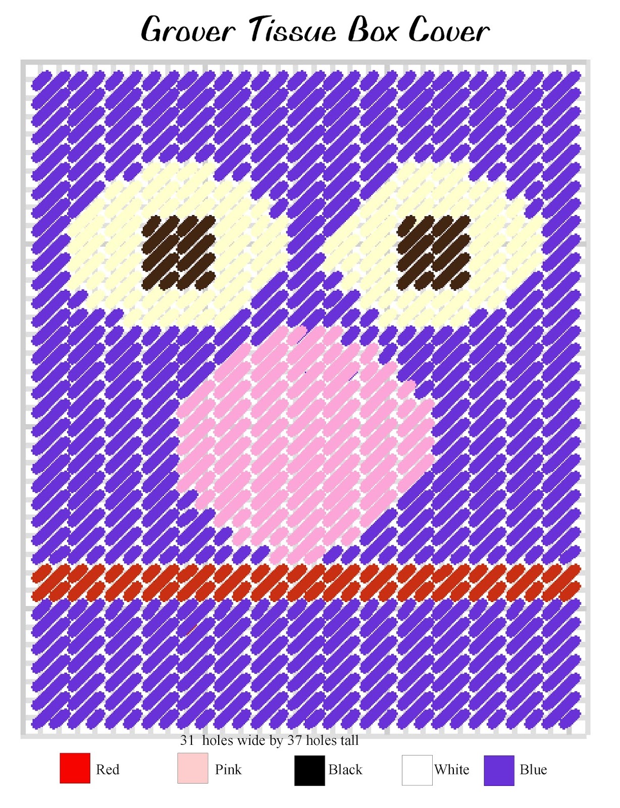 DIY Party Mom: Grover Plastic Canvas Tissue Box Pattern