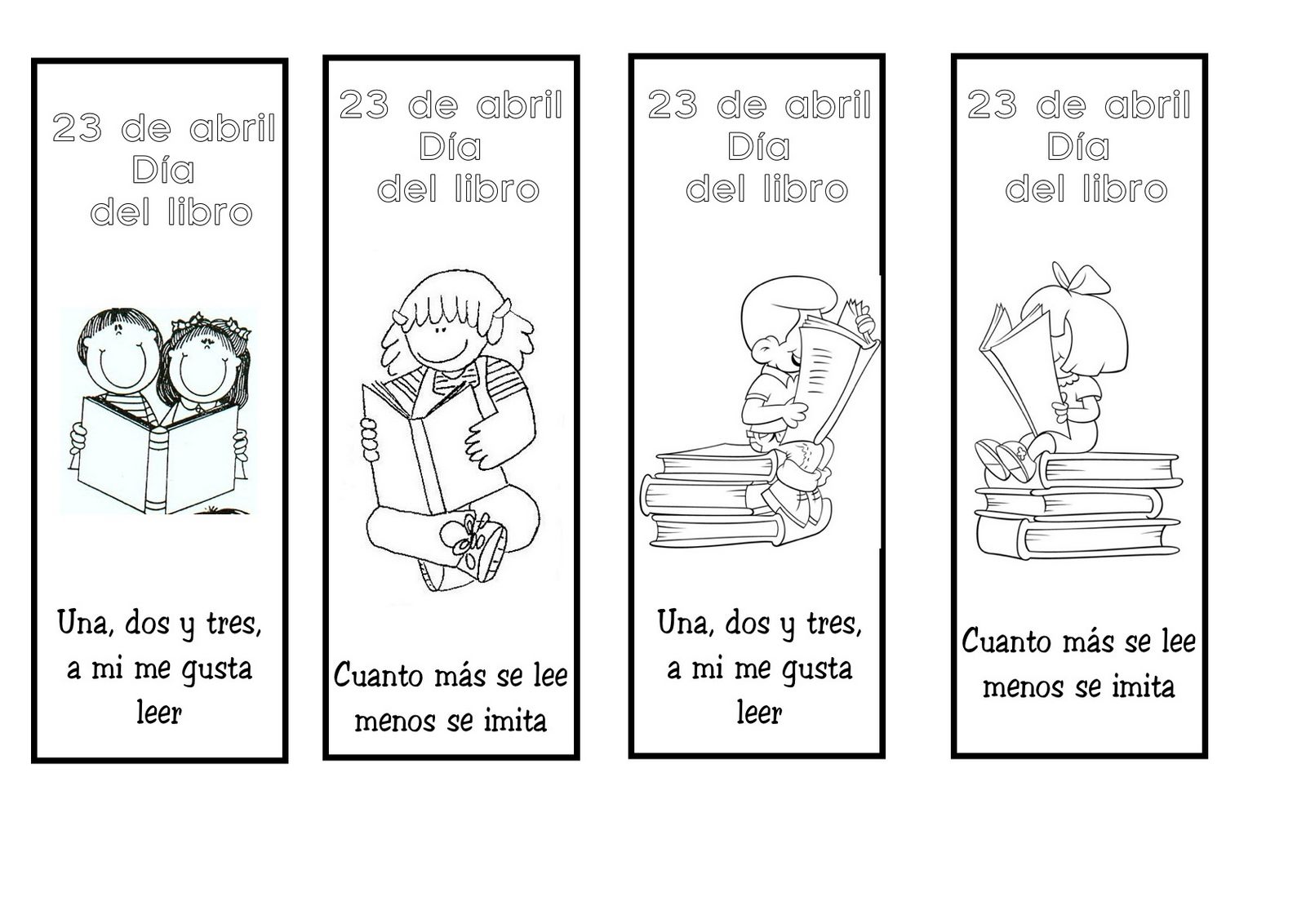 RECURSOS y ACTIVIDADES para Educación Infantil: MARCAPAGINAS día del LIBRO