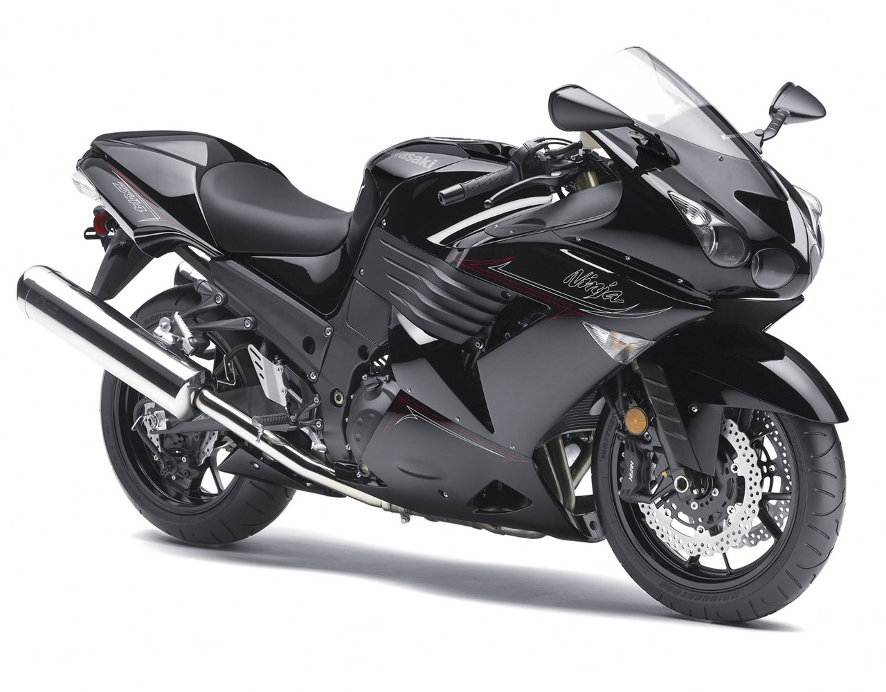 Kawasaki Ninja ZX14 front side view black | Motorcycle Wallpapers
