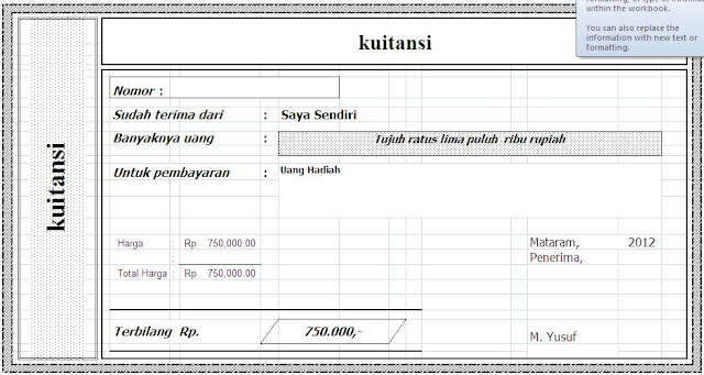 aplikasi pembuatan kwitansi di excel - wawasan guru