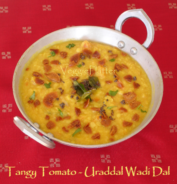 Veggie Platter: Tomato - Minapappu Vadiyala Pappu