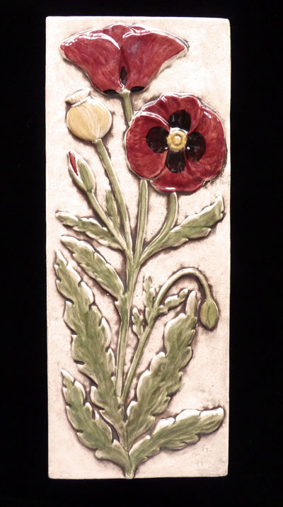 Decorative handmade ceramic tile: Decorative relief carved ceramic ...