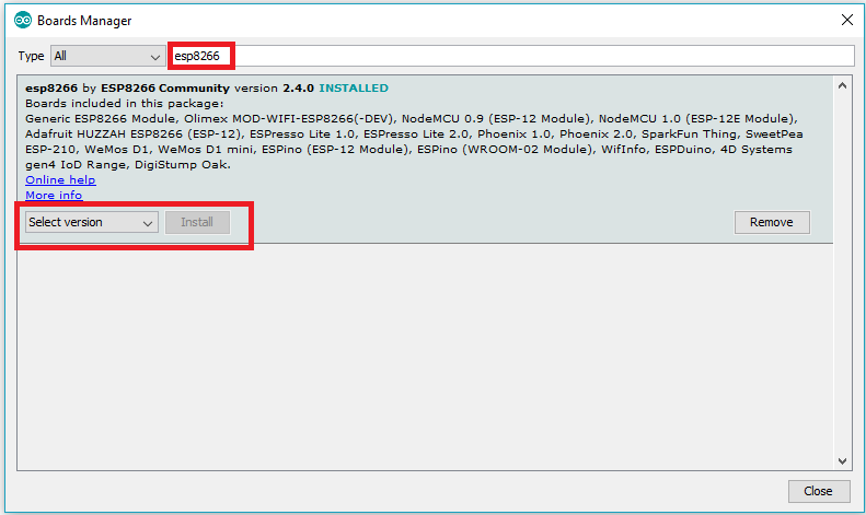 Set up for IoT Using Arduino & ESP8266