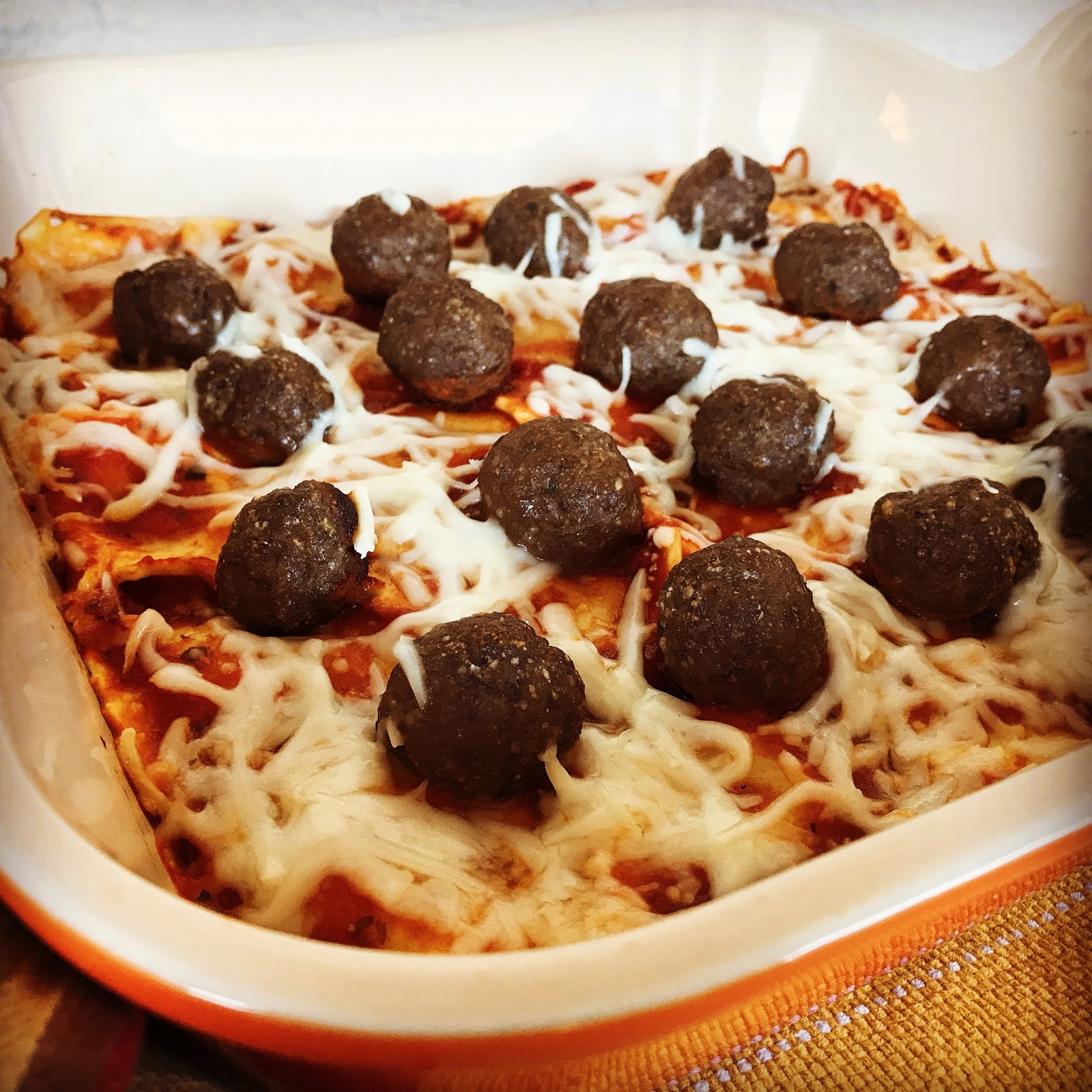 Ravioli Casserole with Mini Parmesan Meatballs