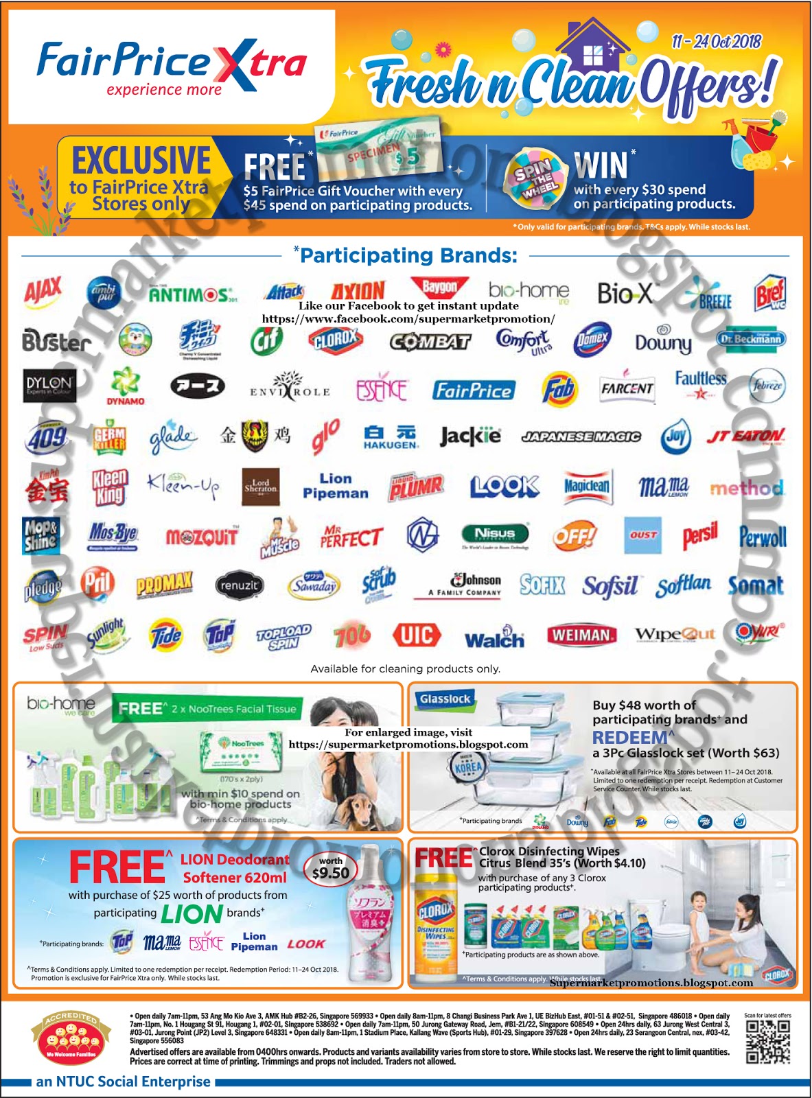 NTUC FairPrice Xtra Fresh & Clean Offers! 11 - 24 October 2018 ...