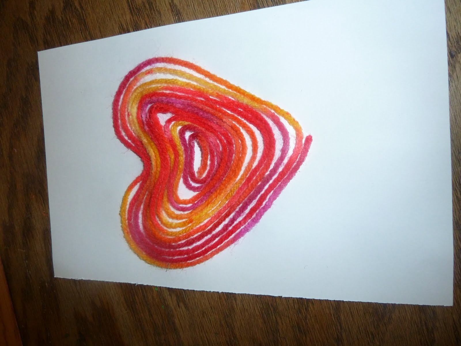 The Crafts Corner: Little Hands Art #1 - Art work made with yarn and glue