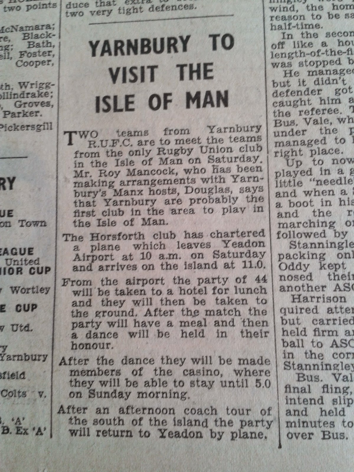 Horsforth Museum: Miss Yarnbury result and the team to the Isle of Man ...