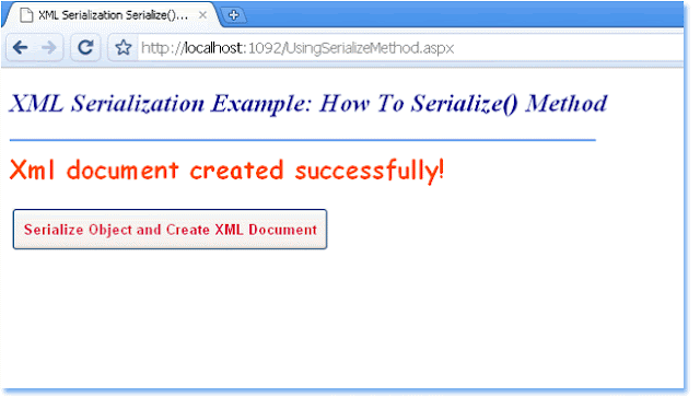 Asp Xml Serialization How To Use Serialize Method