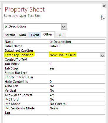 Microsoft Access Tips: Changing "Entry Key Behaviour" to Allow New ...