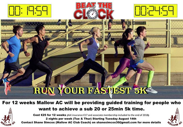 Mallow AC 5k training programme...Starts Tues 14th August 2018