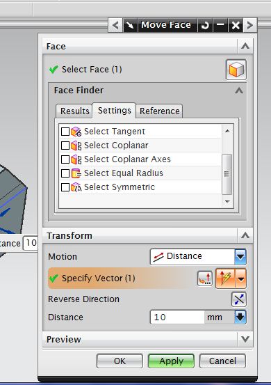 NX UNIGRAPHICS TUTORIAL: Synchronous modeling: Move Face