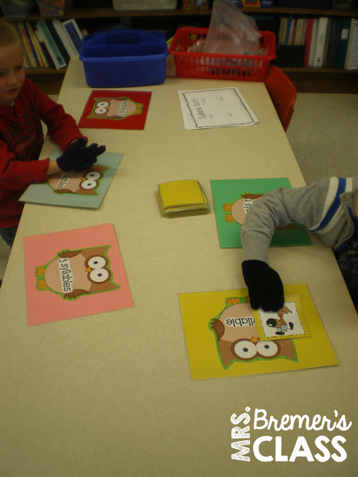 Literacy Center Activities for Kindergarten | FREE Syllable Sorting ...