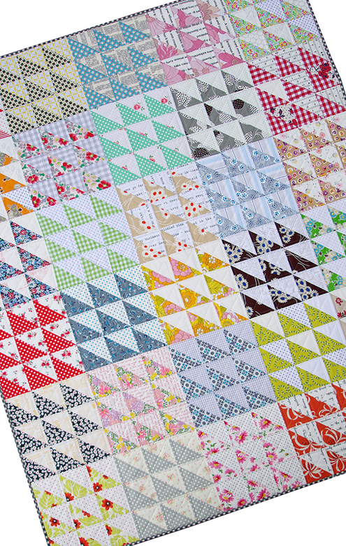 Red Pepper Quilts: Retro Half Square Triangle (HST) Quilt and New Quilt ...
