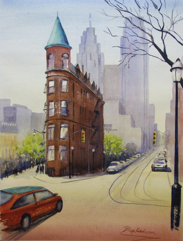 Blaga's watercolors: Toronto's Flatiron building