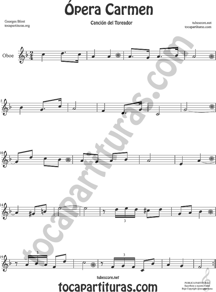 diegosax: Ópera Carmen de Georges Bizet Partitura fácil de Flauta ...